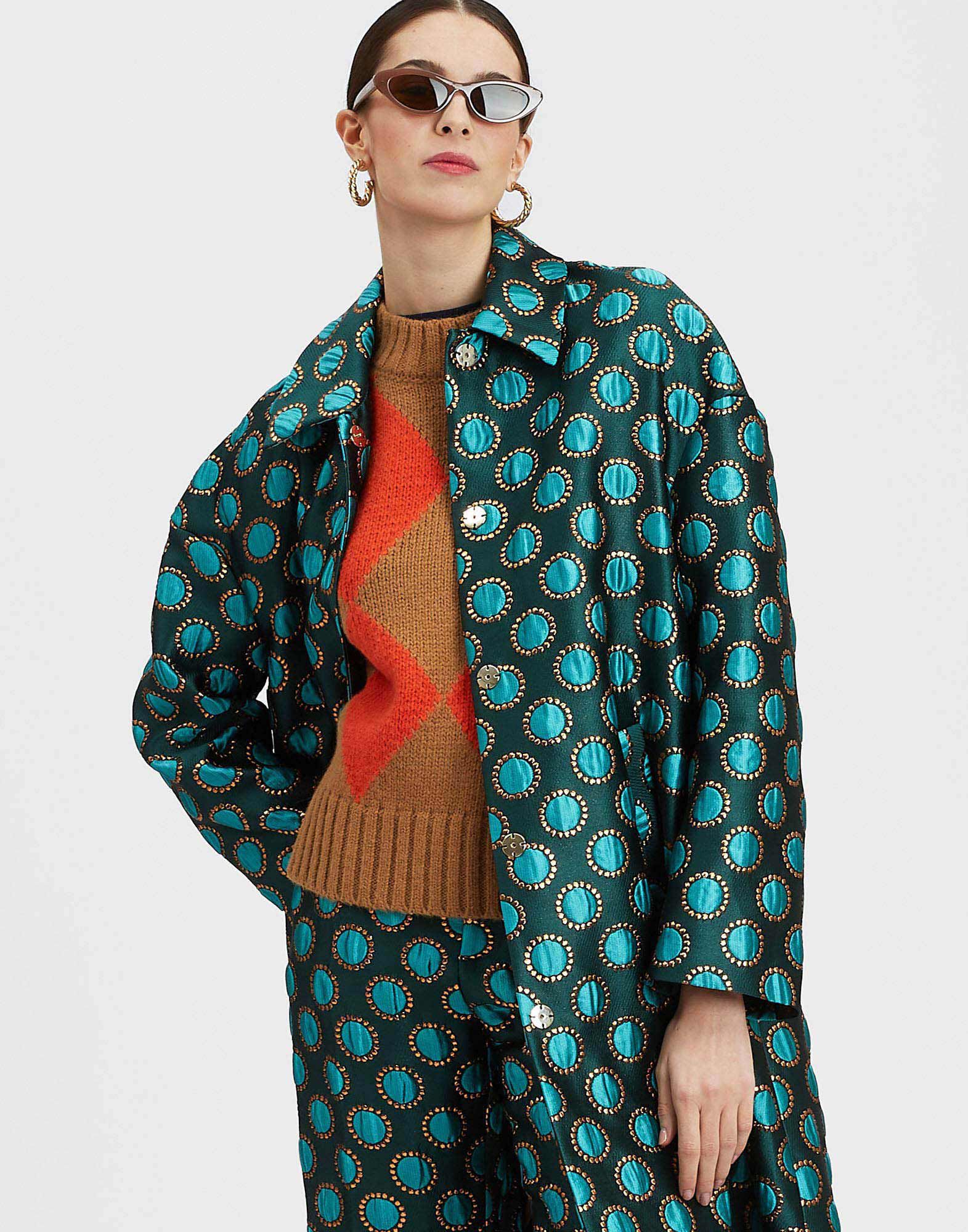 Boxy Coat in Winter Sun Emerald for Women | La DoubleJ US