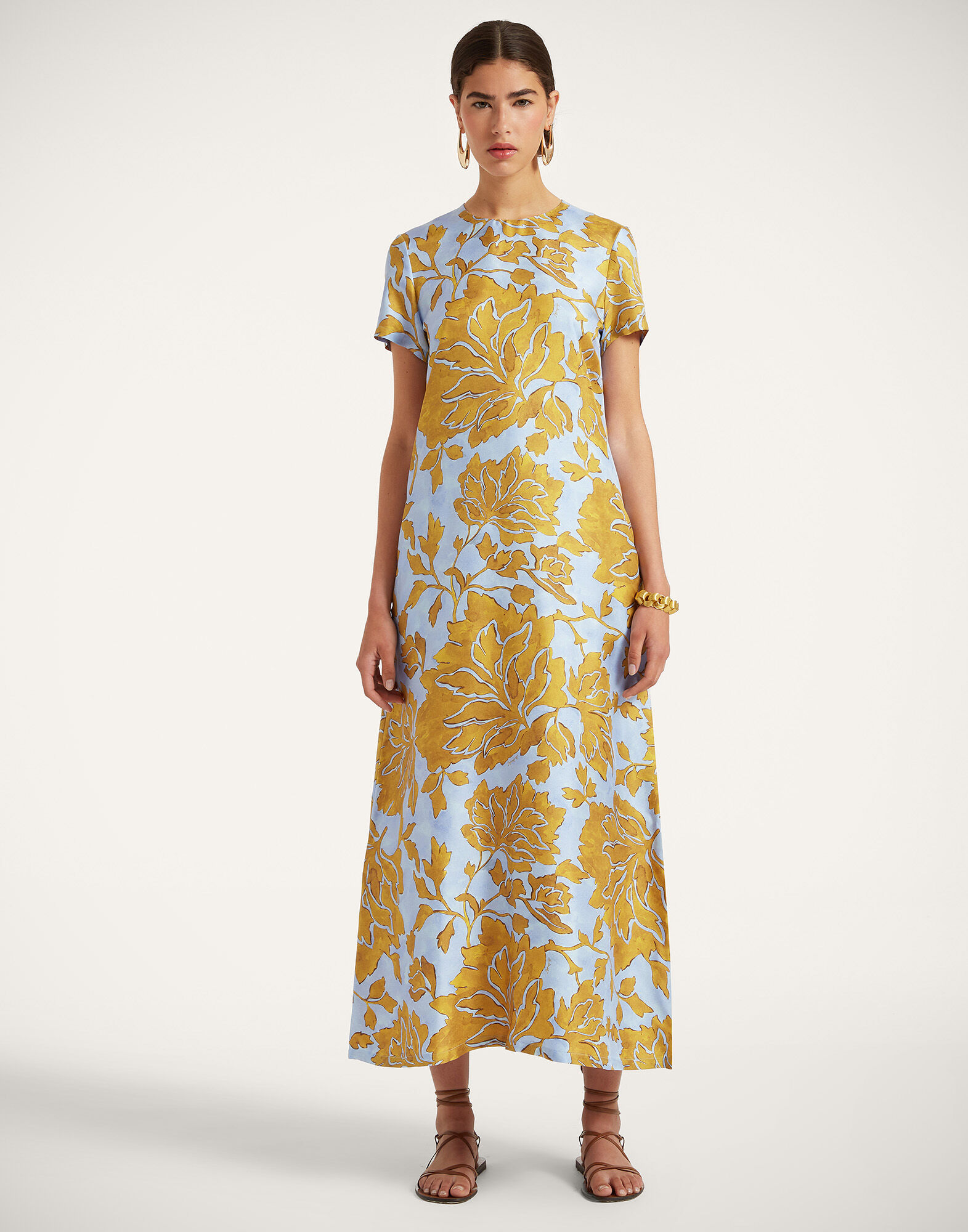 Swing Dress in Tangle Light Blue for Women | La DoubleJ US