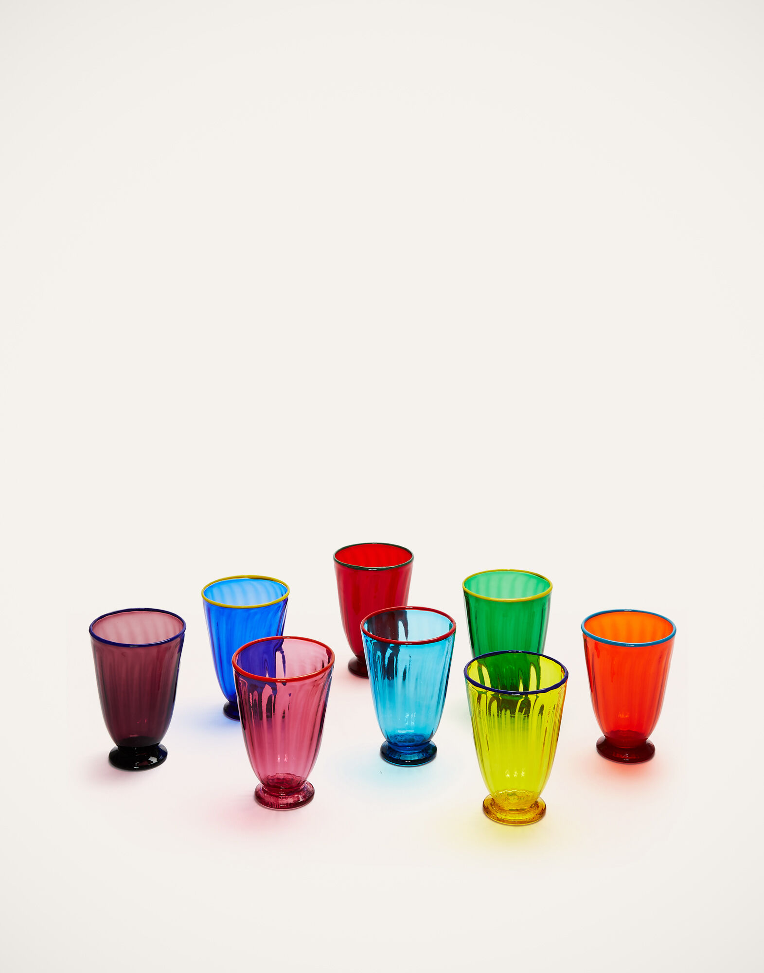 Rainbow Glass Set of 8 in Rainbow - Homeware | La DoubleJ US